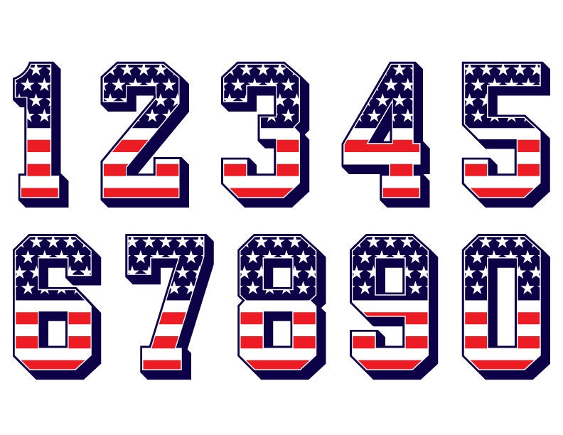 American Flag Numbers - Etsy UK