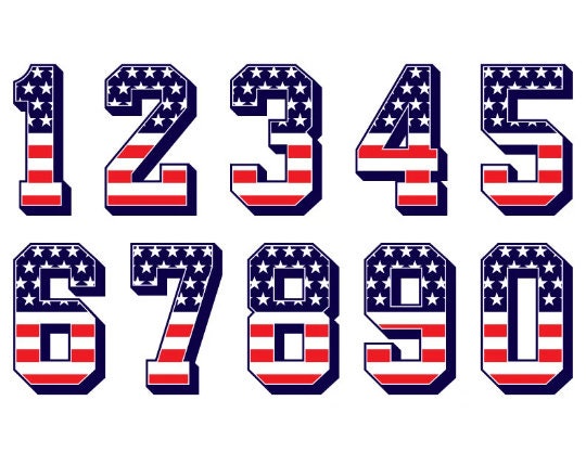 Heat Press American Flag Numbers - Etsy