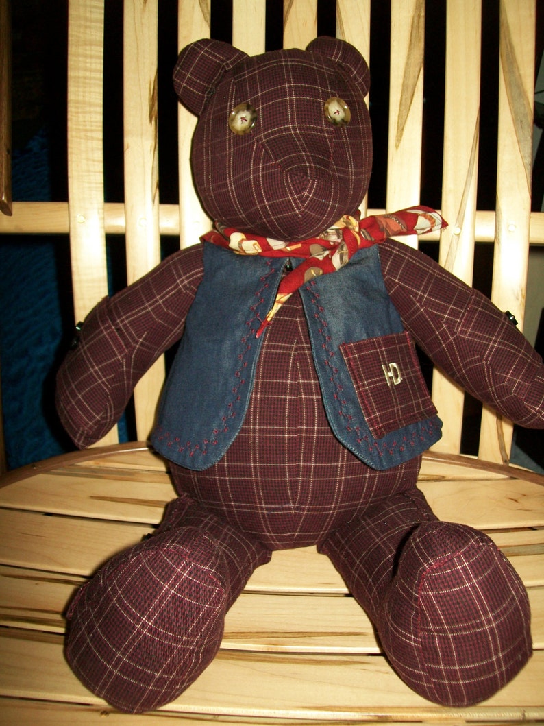 CUSTOM Memory Bears, 18", Crafted From Dress Shirts Using Original ...