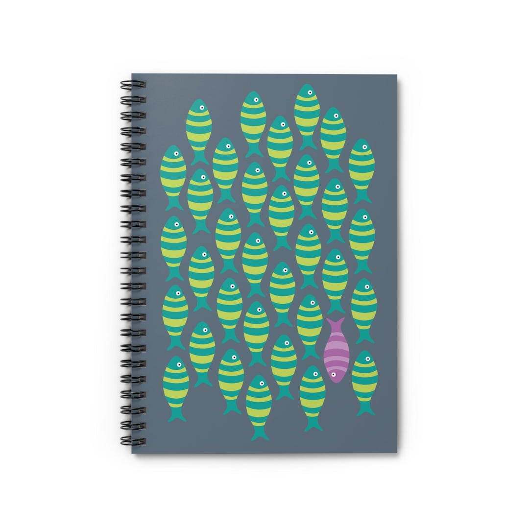 Spiral Notebook - Fun Fish Graphic, Ruled Line, Jotter, School Supplies ...