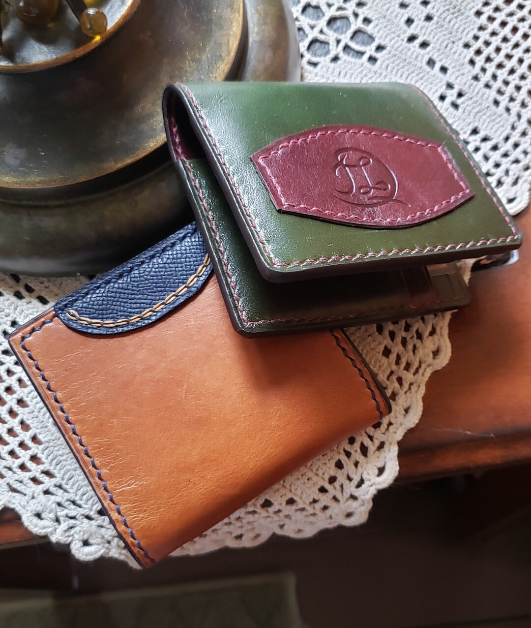 Hand-stitched Leather Compact Wallet Quebec Canada Artisan Father's Day ...