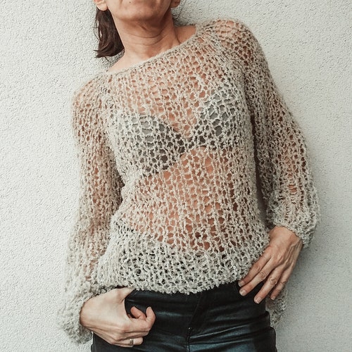 Knitting PATTERN Positano Top/loose Knit Boho Sweater/ Laced | Etsy Knitting PATTERN Positano Top/loose Knit Boho Sweater/ Laced | Etsy