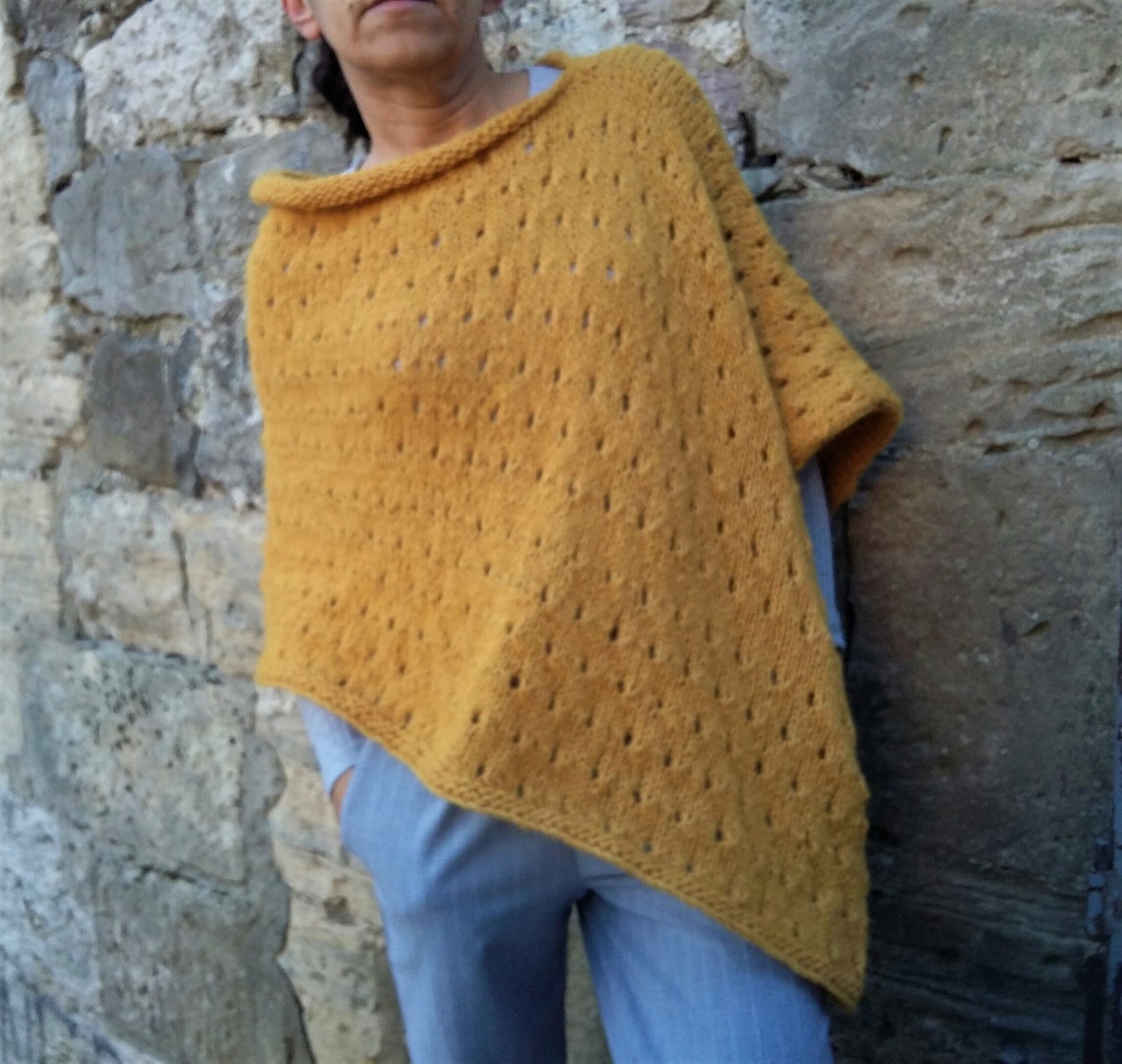 Pattern Poncho Easy to Knit Poncho Pattern beginner - Etsy