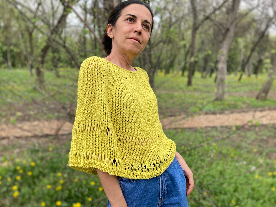 Knitting Pattern Poncho - Summer Poncho Pattern - Beginner Pattern ...