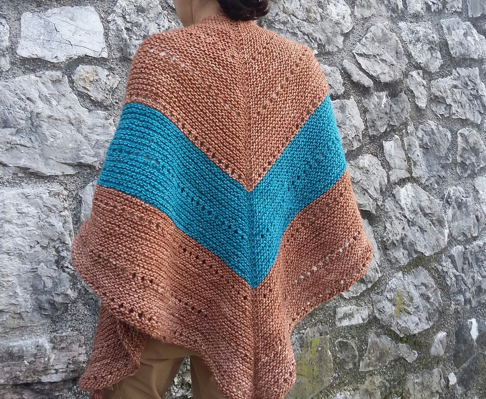 Knitting Pattern Shawl Oversized - Triangle Shawl Pattern -wrap Pattern ...