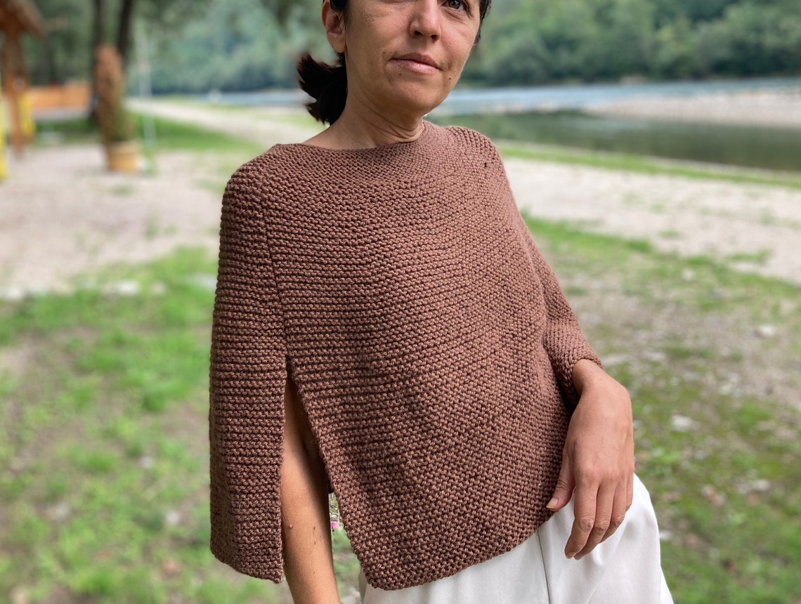 Poncho Pattern Knit Knitting Pattern Poncho beginner - Etsy