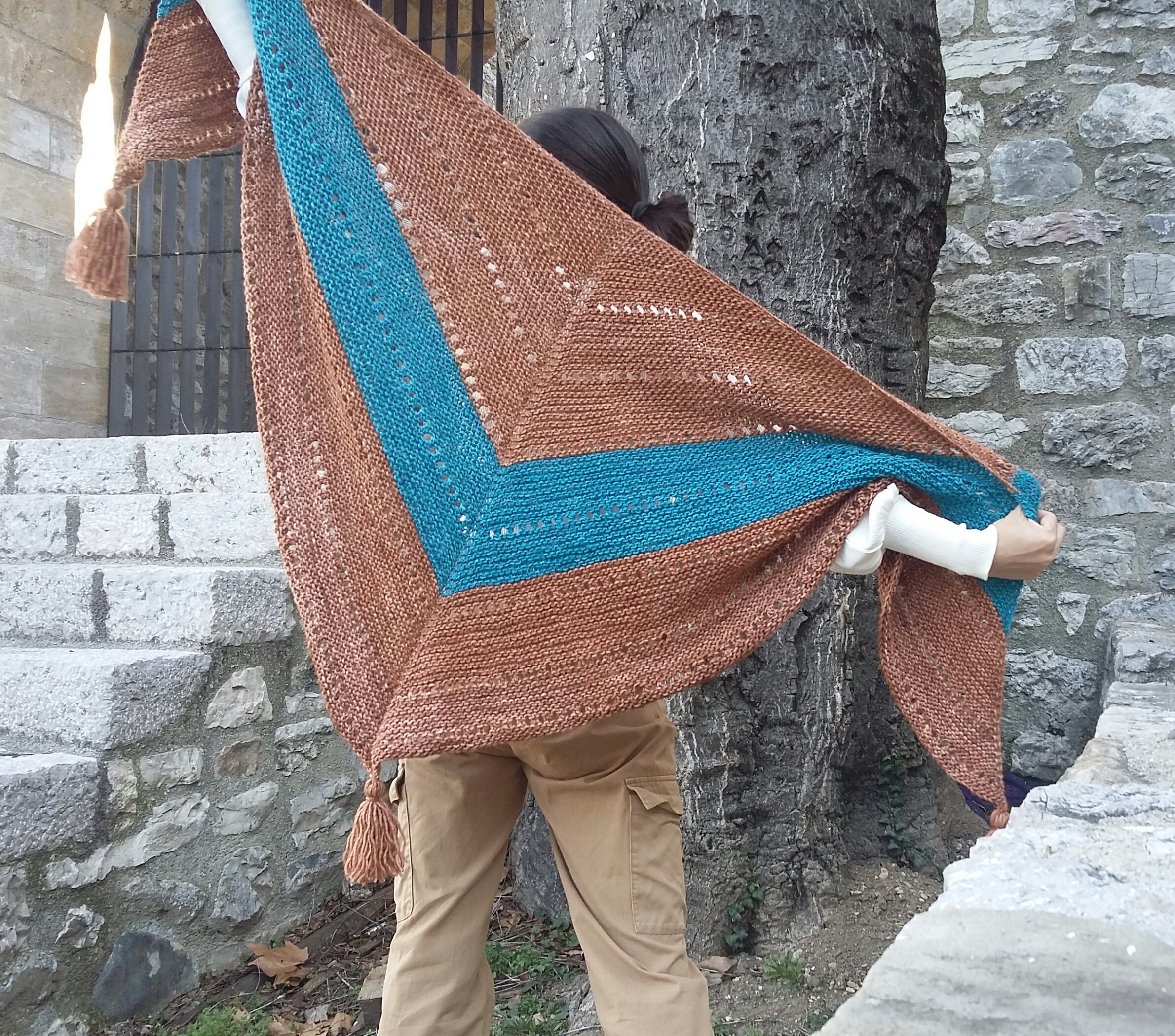 Knitting Pattern Shawl Oversized - Triangle Shawl Pattern -wrap Pattern ...