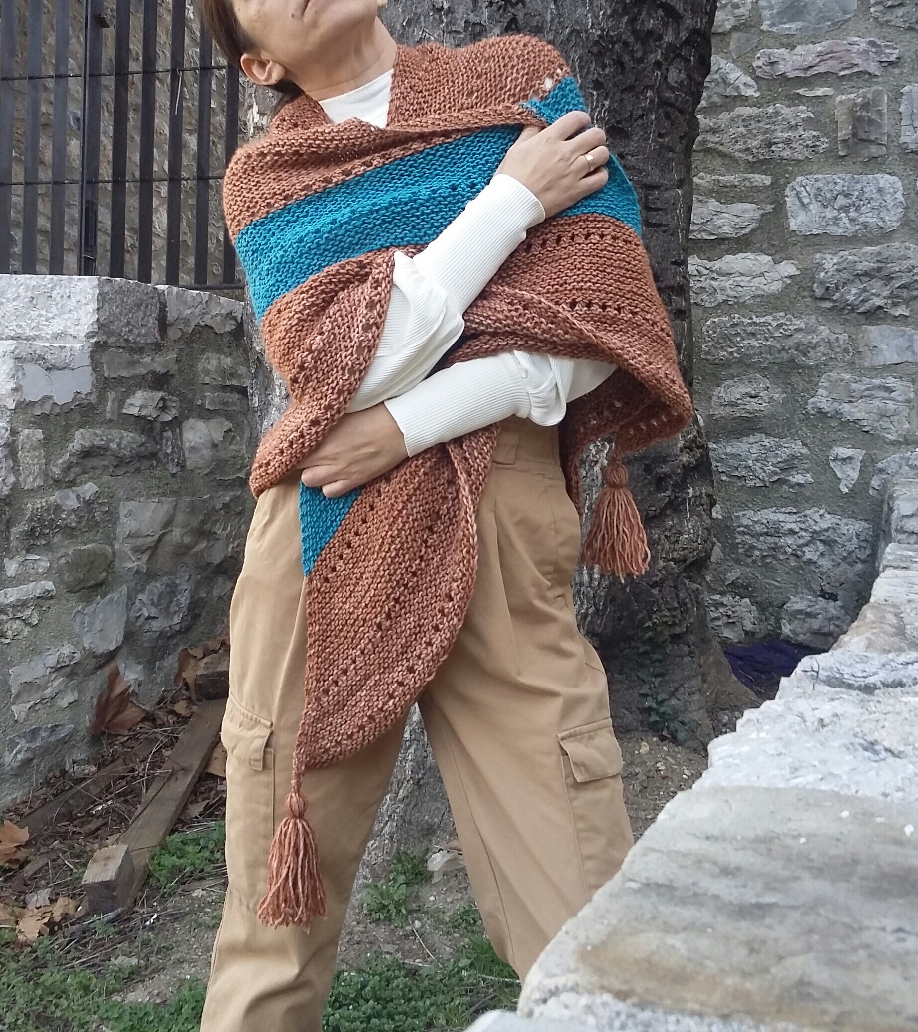 Knitting Pattern Shawl Oversized - Triangle Shawl Pattern -wrap Pattern ...