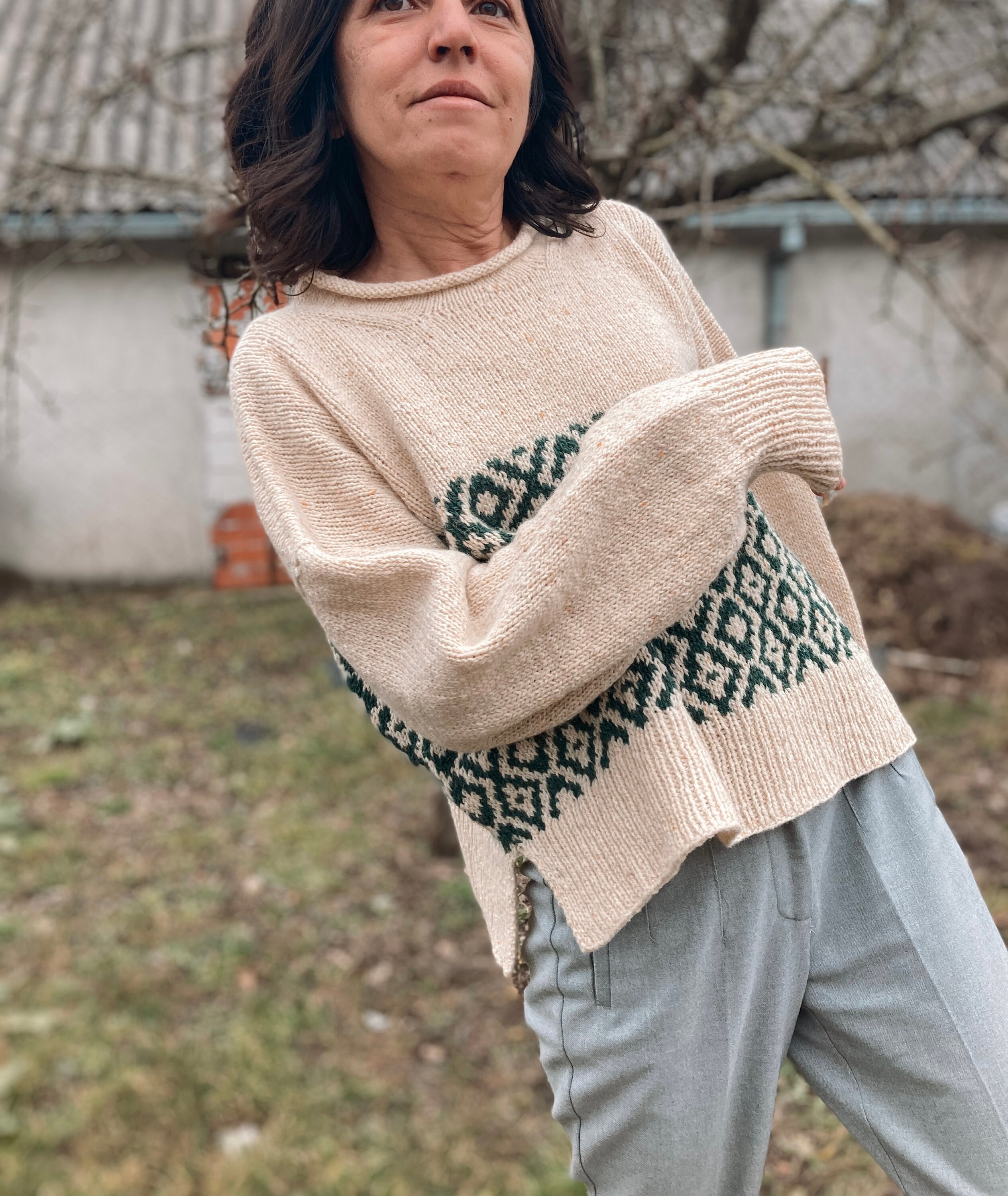 Knitting Pattern Sweater Colorwork Sweater Pattern Cropped Knitting Pattern Sweater Colorwork Sweater Pattern Cropped