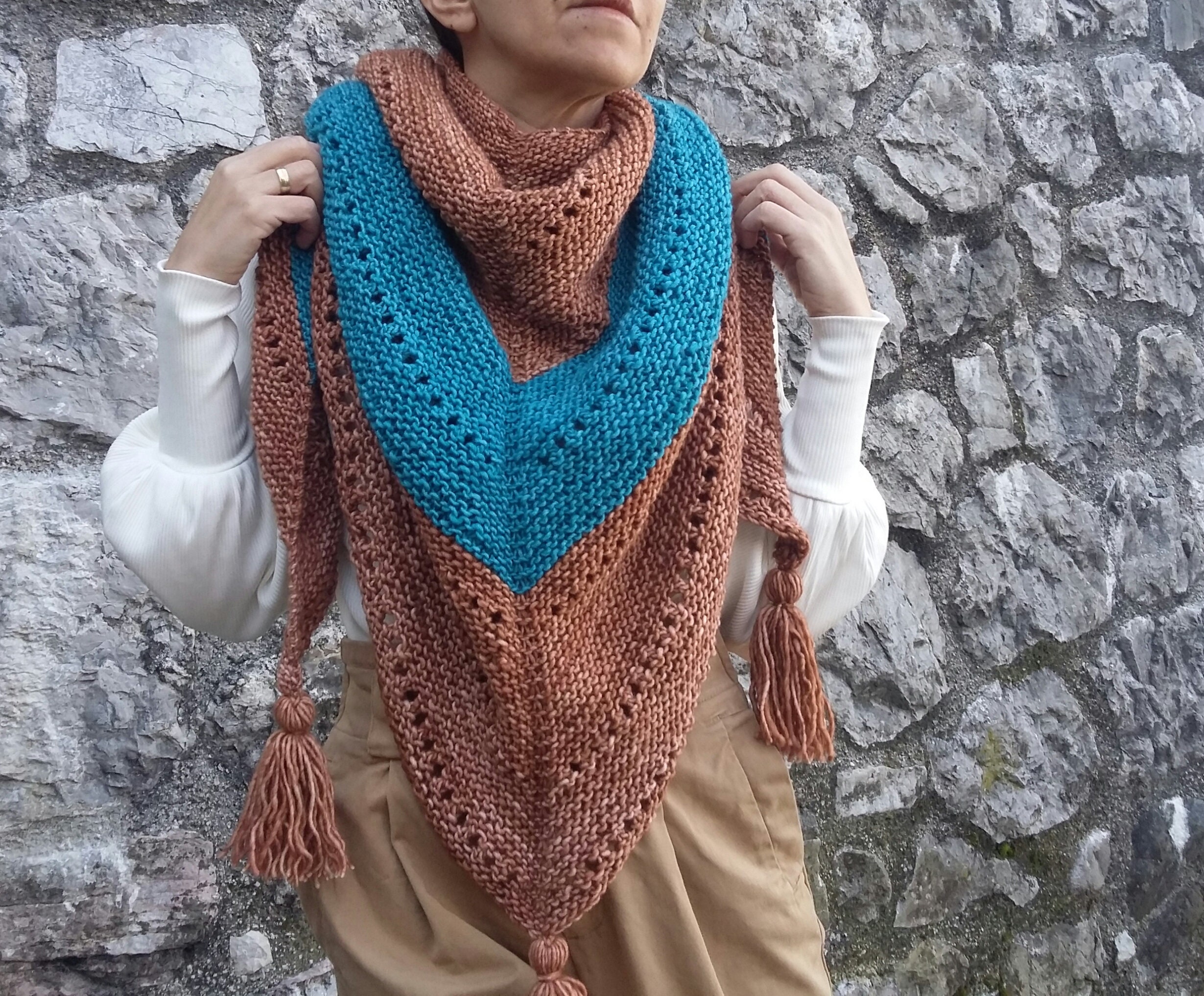 Knitting Pattern shawl oversized Triangle shawl pattern | Etsy