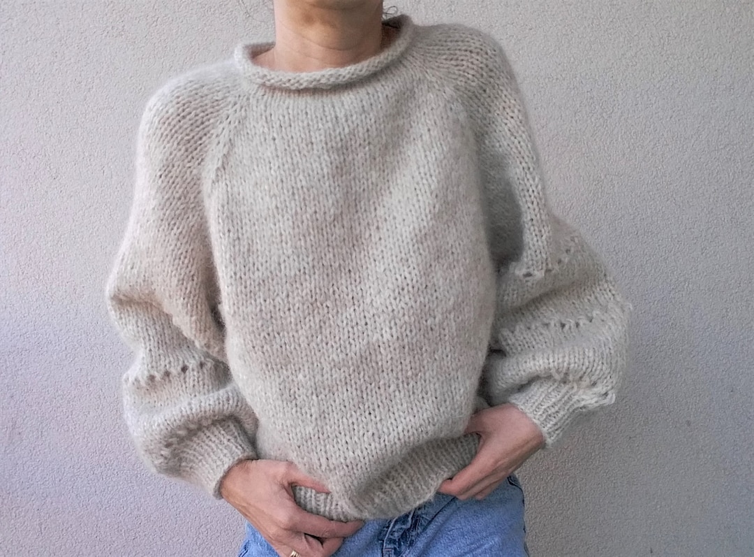 KNITTING PATTERN - Easy Knit Sweater -pullover Pattern - Womens Sweater ...