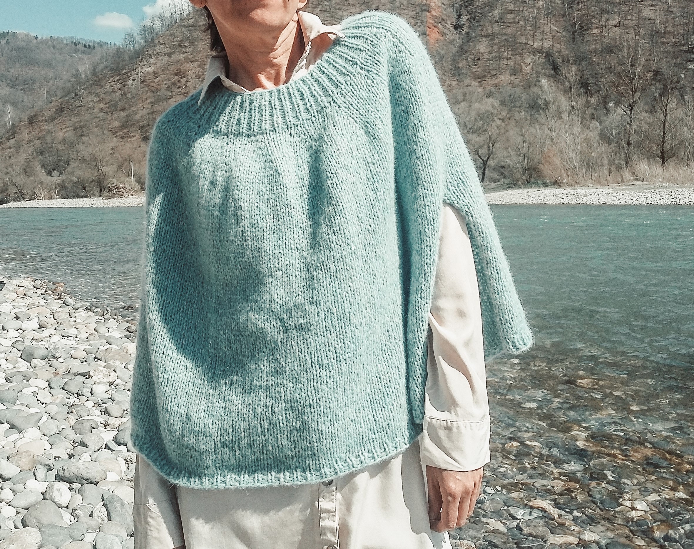 Poncho Pattern, Cape Pattern, Short Poncho or Cape, Easy to Knit Poncho ...