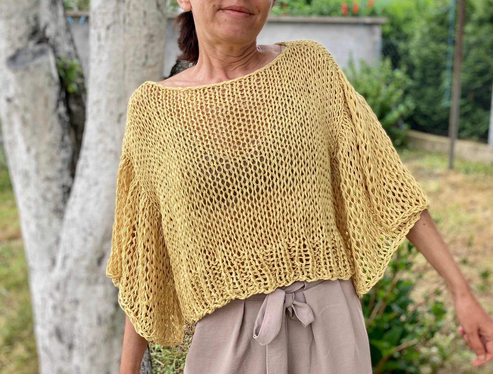 Knitting Pattern Sweater Summer Knit Sweater Tee Easy - Etsy