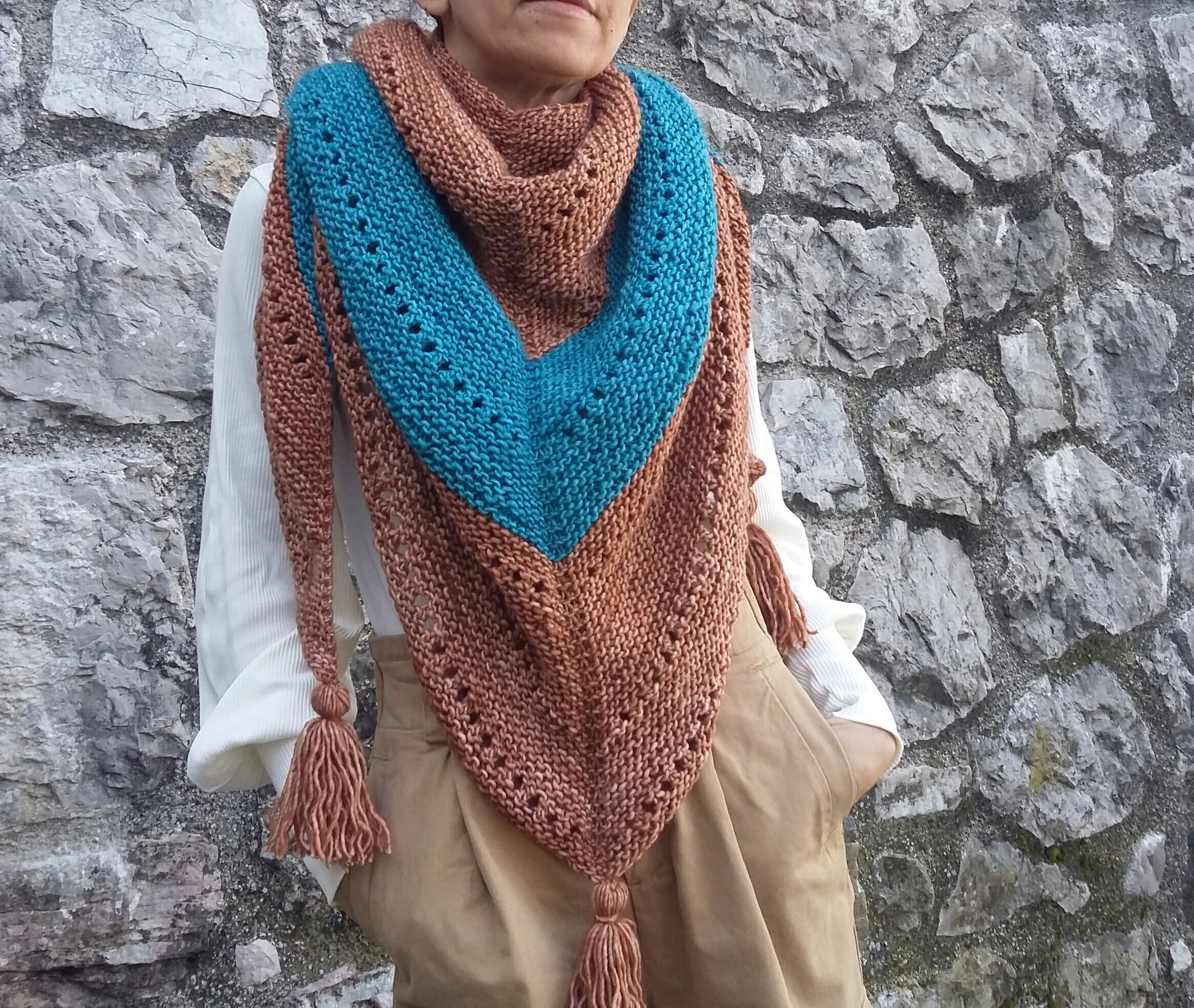 Knitting Pattern shawl oversized Triangle shawl pattern | Etsy