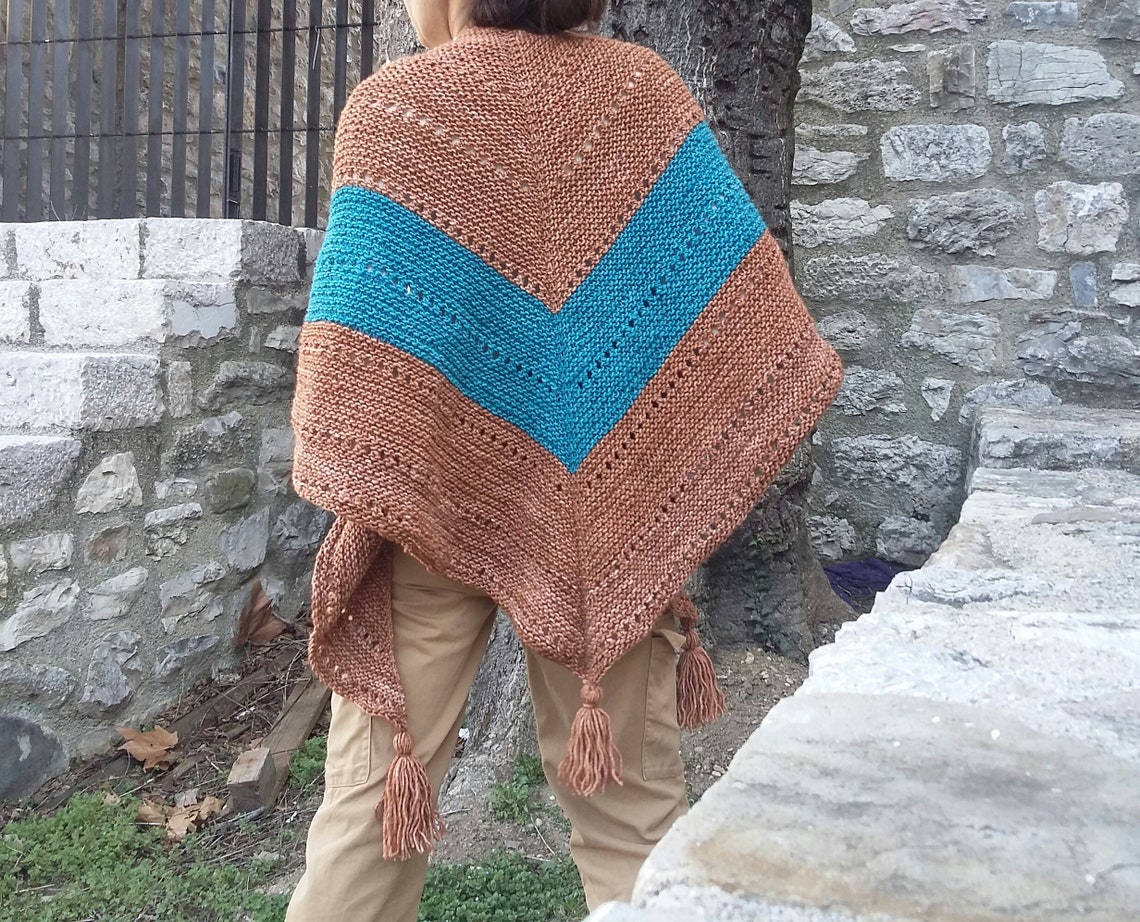 Knitting Pattern Shawl Oversized - Triangle Shawl Pattern -wrap Pattern ...
