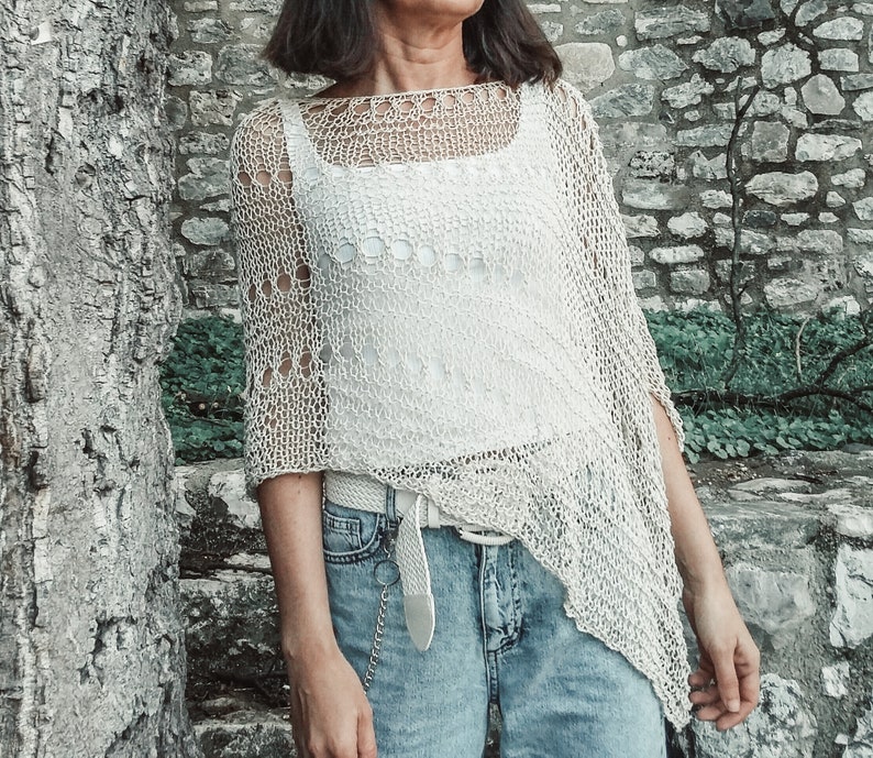 Pattern Summer Poncho Knitting Summer Poncho Pattern - Etsy