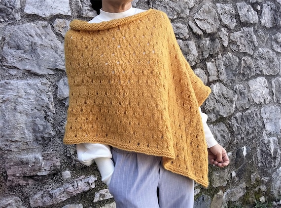 Pattern Poncho Easy to knit poncho pattern Beginner | Etsy