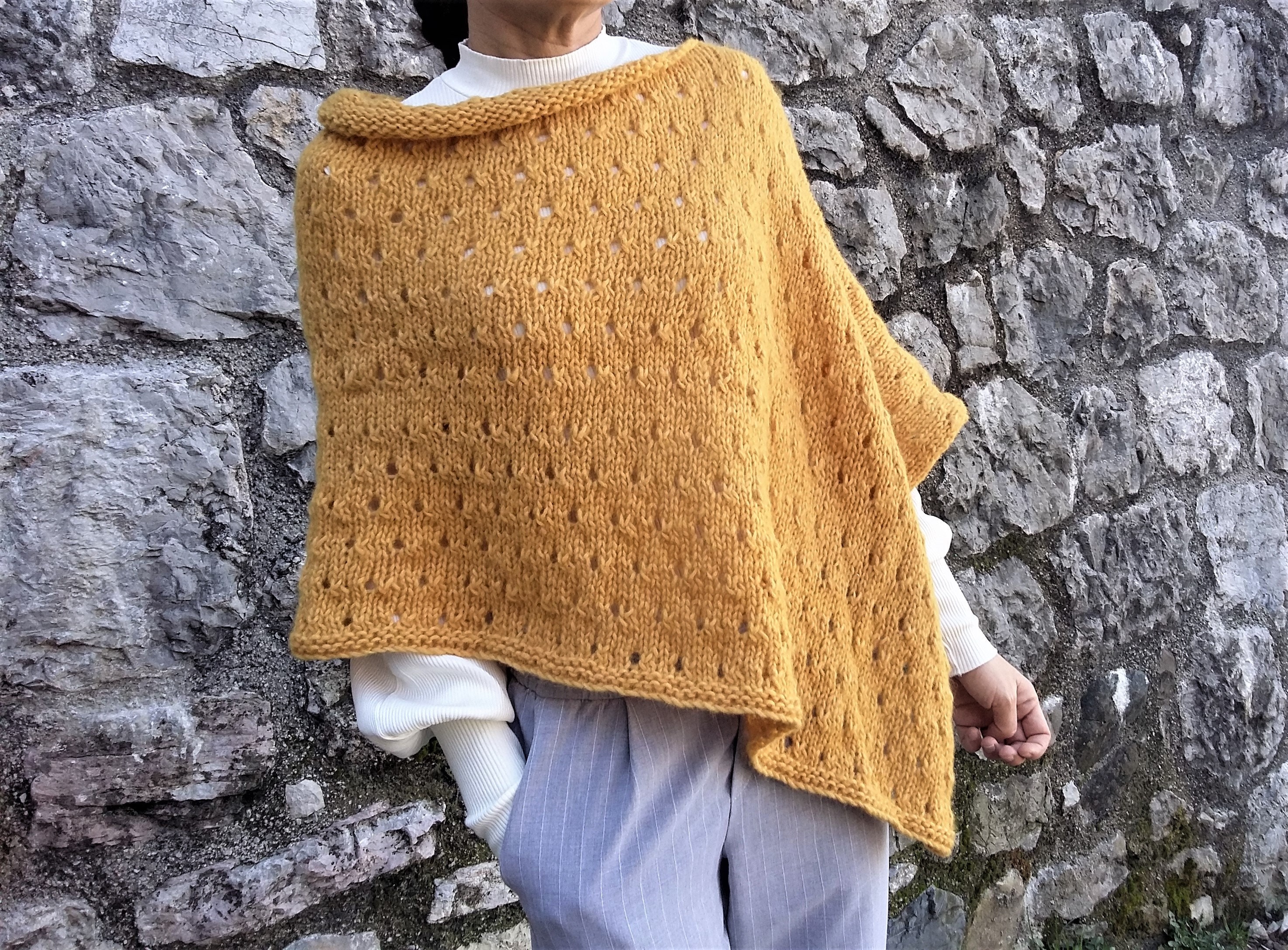 Pattern Poncho Easy to Knit Poncho Pattern beginner - Etsy