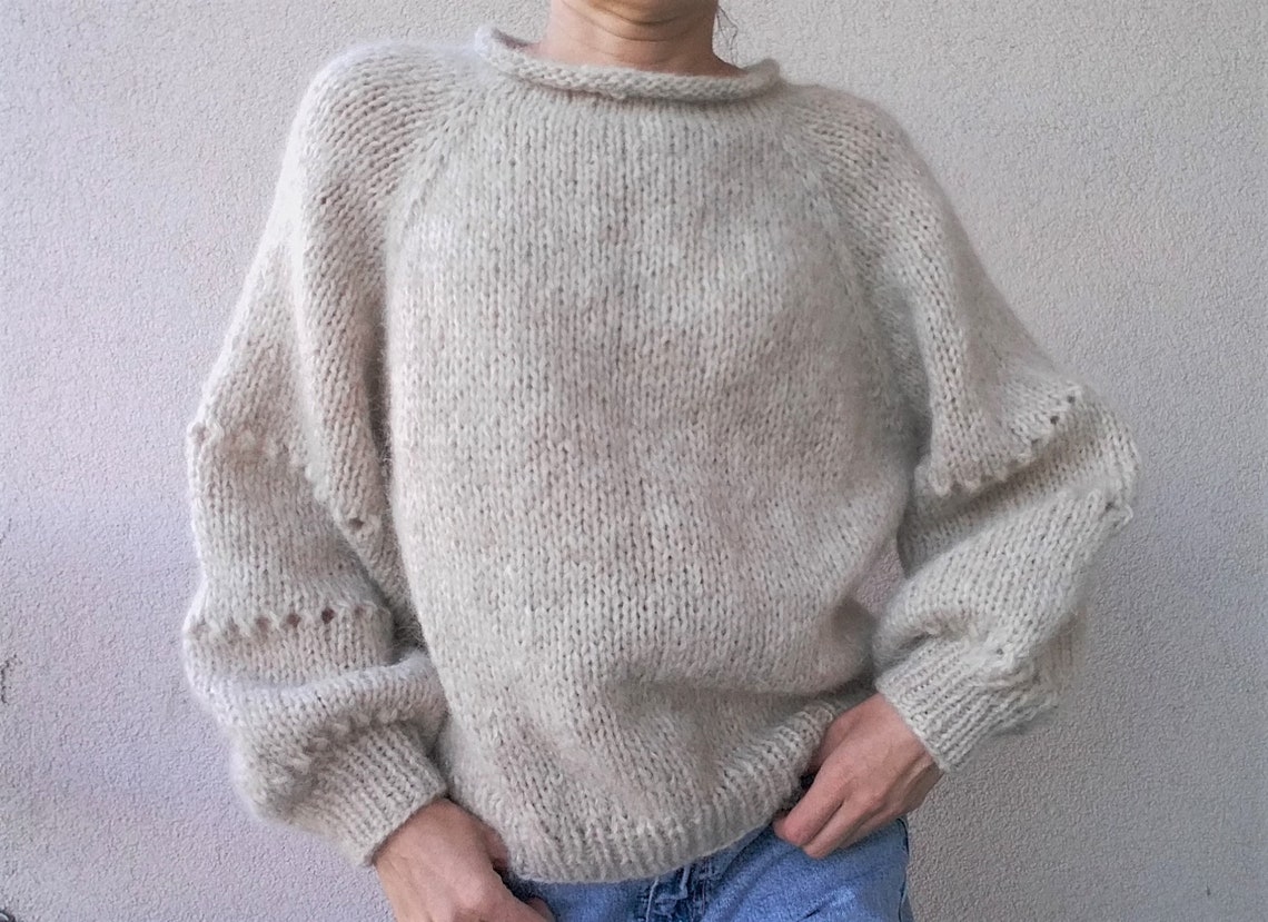 KNITTING PATTERN Easy Knit Sweater pullover Pattern | Etsy UK