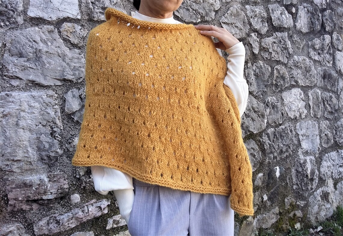 Pattern Poncho Easy to Knit Poncho Pattern beginner - Etsy