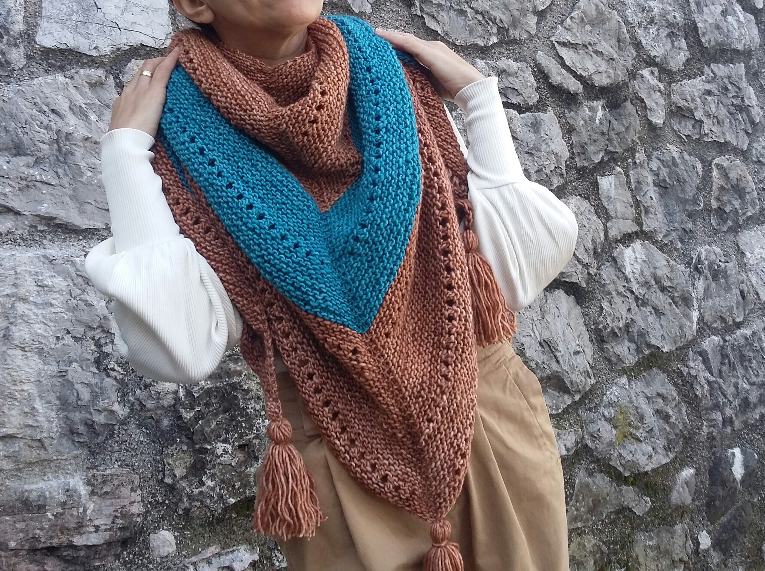 Knitting Pattern Shawl Oversized - Triangle Shawl Pattern -wrap Pattern ...