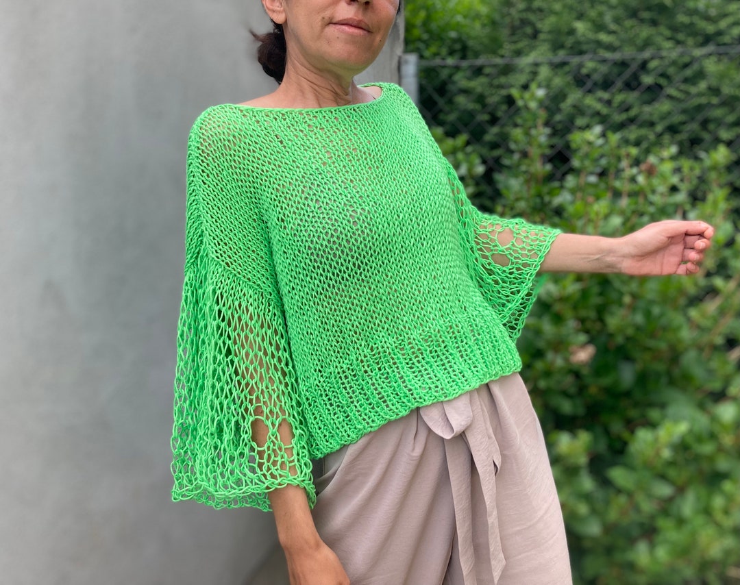 Knitting Pattern Top - Knit Sweater Tee, Easy Knitting Pattern, Knit ...