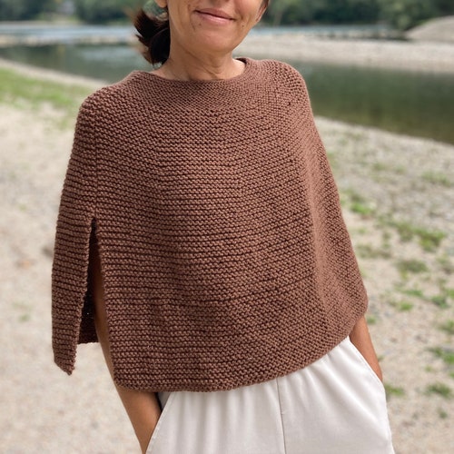 Poncho Pattern Knit Knitting Pattern Poncho Beginner Etsy