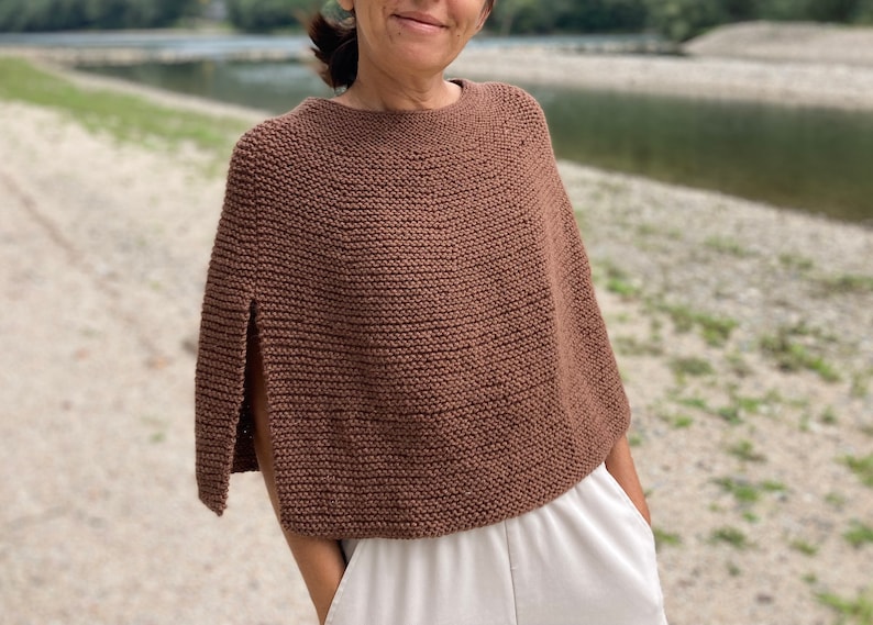 Poncho Pattern Knit Knitting Pattern Poncho beginner - Etsy