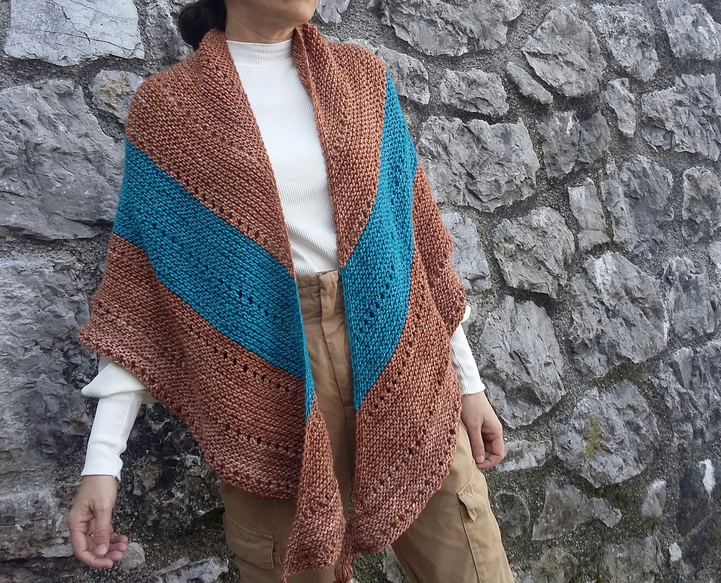 Knitting Pattern shawl oversized Triangle shawl pattern | Etsy