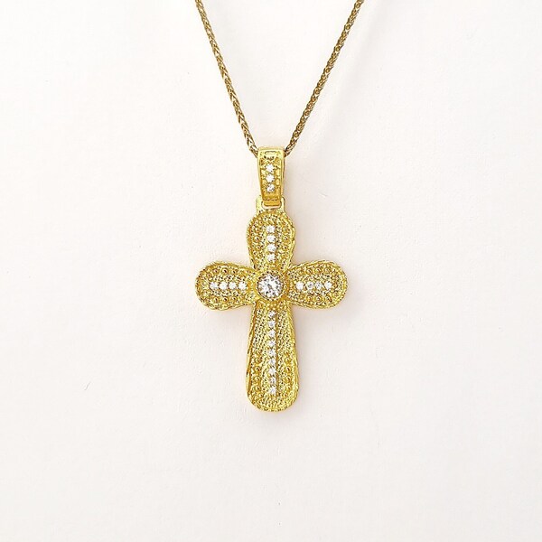14k Gold Greek Orthodox Cross - Etsy