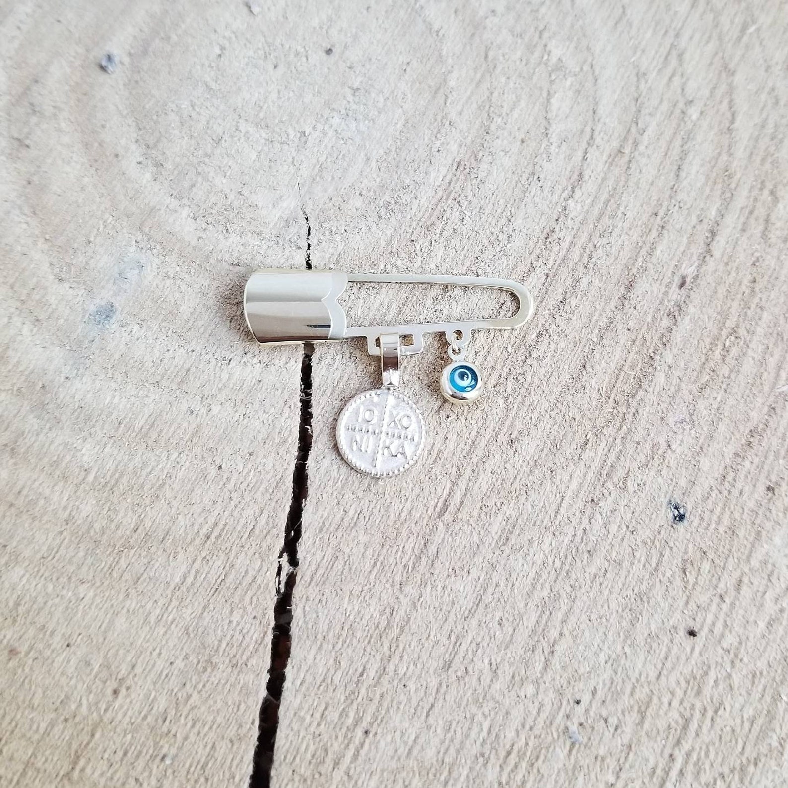 9K Tiny Blue Greek Evil Eye Gold & ICXC NIKA Charm Baby Kid - Etsy