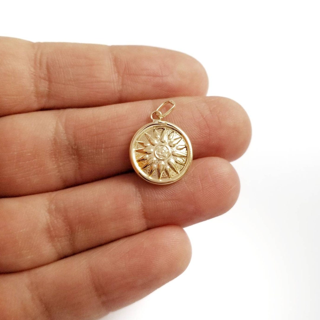 9K Two Sided Gold Greek Phaistos Macedonian Vergina Sun Star - Etsy