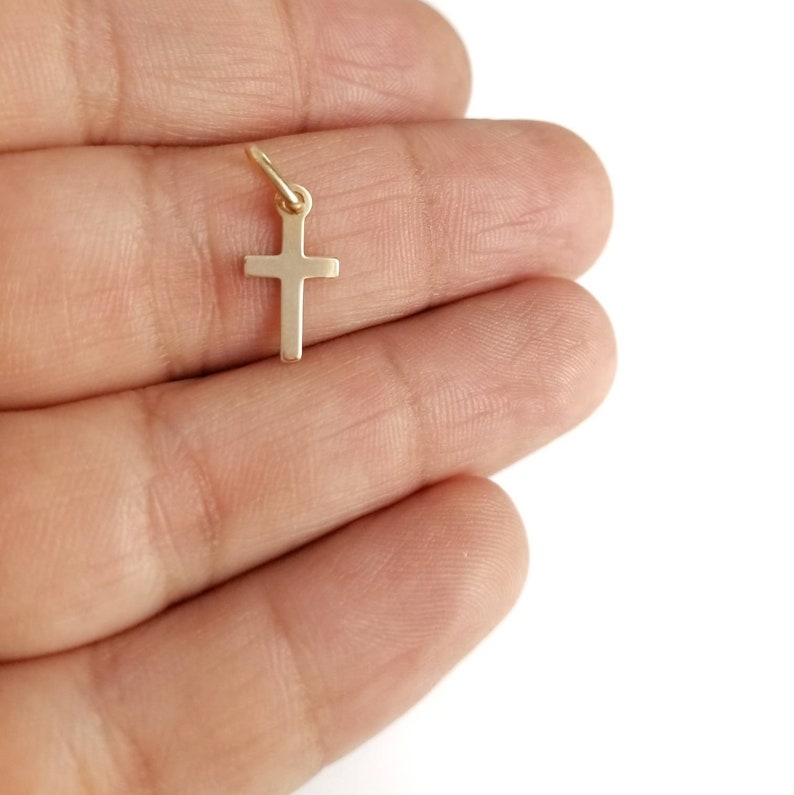 14K Two Sided Solid Yellow Gold Small Jesus Cross Pendant - Etsy