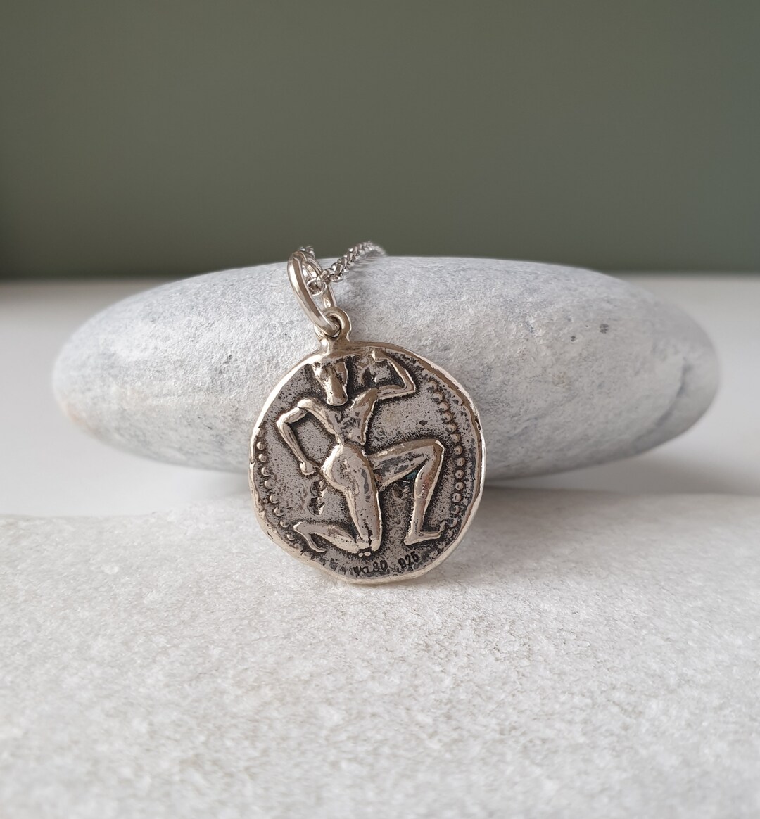 925 Sterling Silver Minotaur Ancient Minoan Labyrinth Large Pendant ...