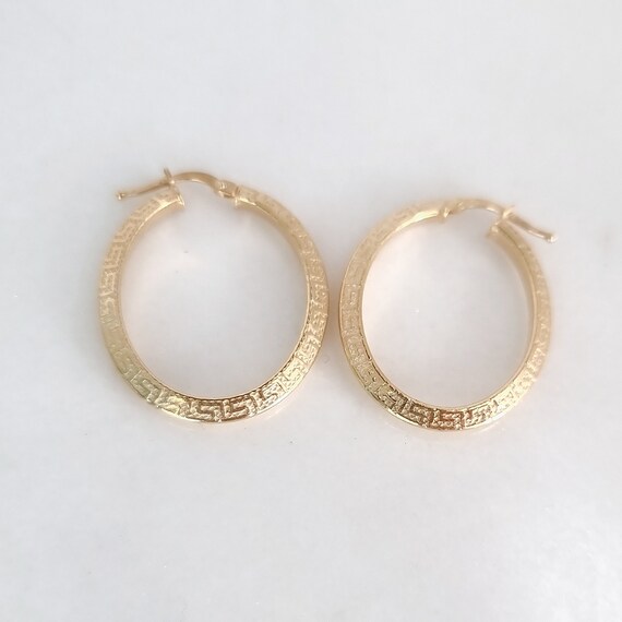 925 Sterling Silver Hoops Meander Symbol Greek Art - Etsy