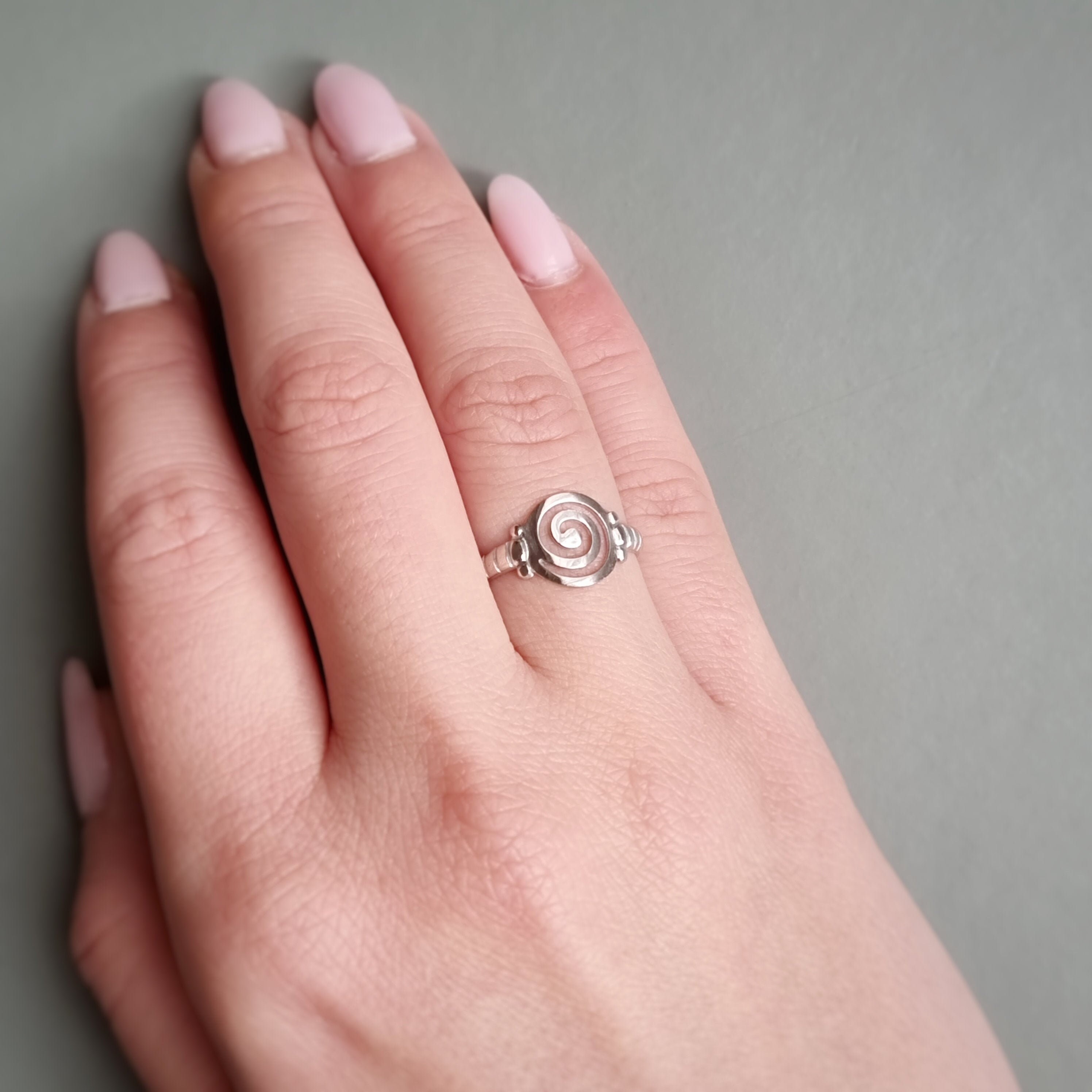 925 Sterling Silver Greek Spiral Symbol Ring. Ancient Greek | Etsy