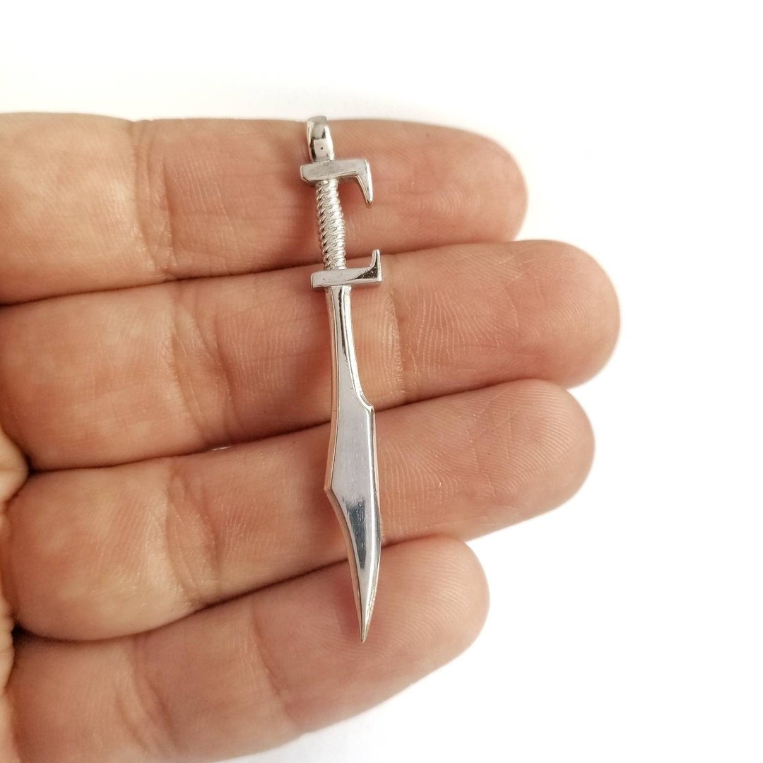 925 Sterling Silver Sword Pendant Necklace. Ancient Sword Greek Sparta ...