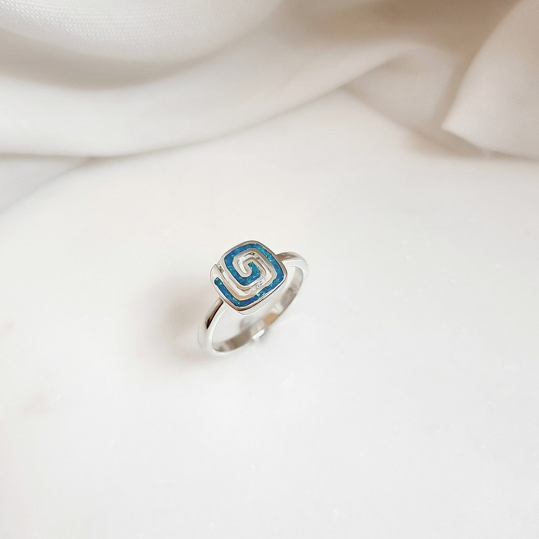 925 Sterling Silver Greek Spiral Symbol Ring. Ancient Greek - Etsy