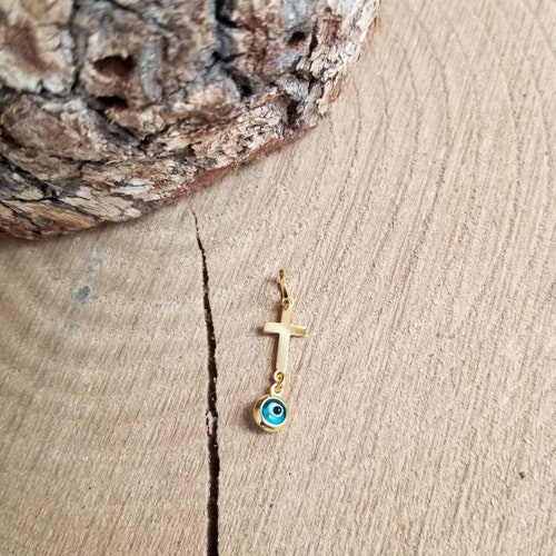 Evil Eye Cross Necklace Greek Sterling Silver Protection - Etsy