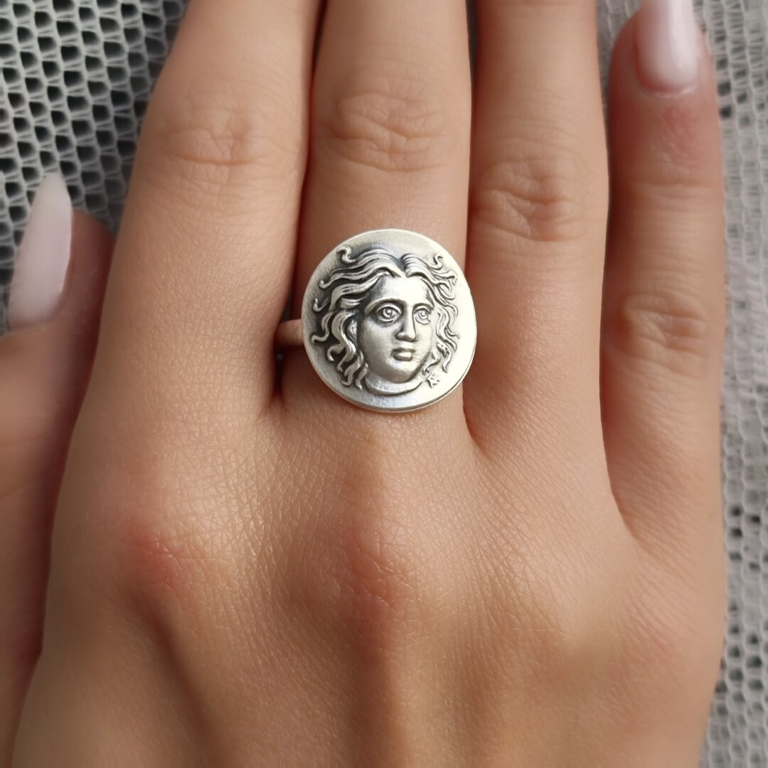 925 Silver Apollo Greek God Ring. 925 Sterling Silver.ancient Greek God ...