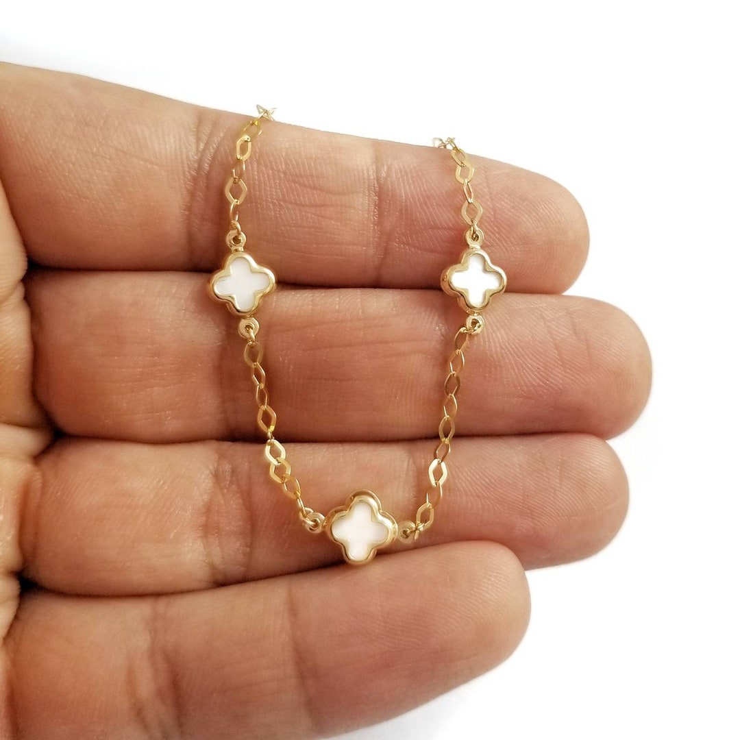 Bracciale a catena a tripla croce in oro massiccio in oro - Etsy Italia