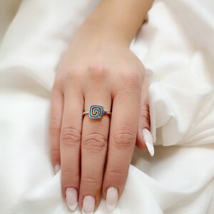 925 Sterling Silver Greek Spiral Symbol Ring. Ancient Greek - Etsy