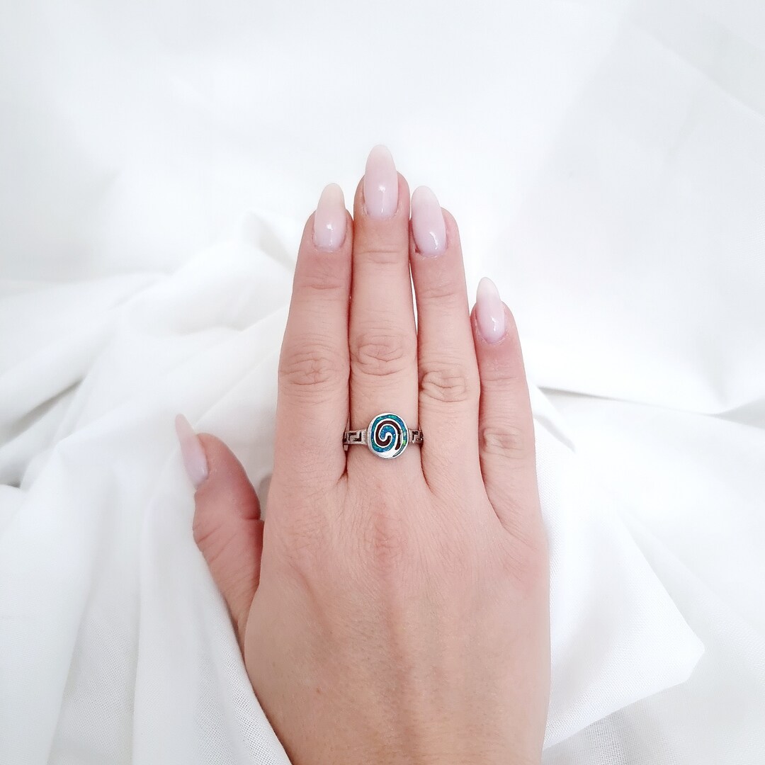 925 Sterling Silver Greek Spiral Meander Symbol Ring. Ancient Greek Key ...