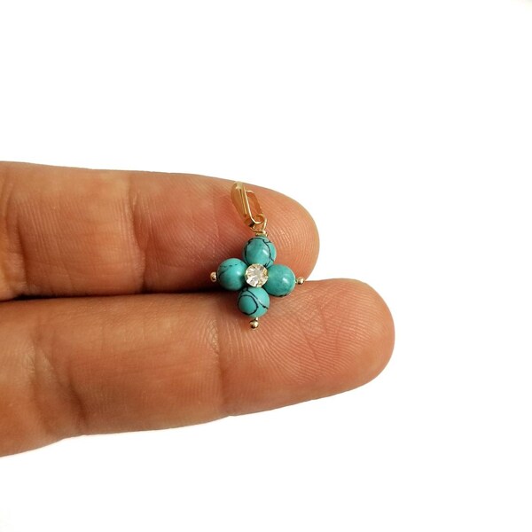 Turquoise Cross Bead - Etsy