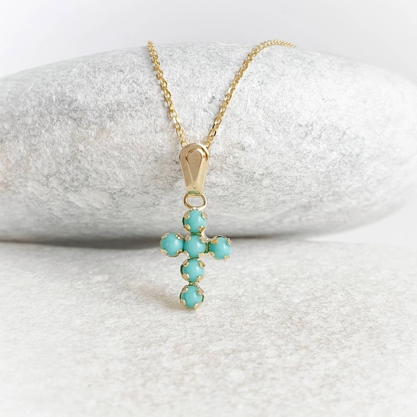 Turquoise Cross Bead - Etsy
