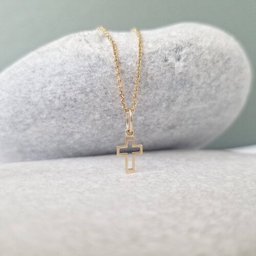 14K Yellow Gold Botonnee Cross Pendant Small Solid Gold - Etsy
