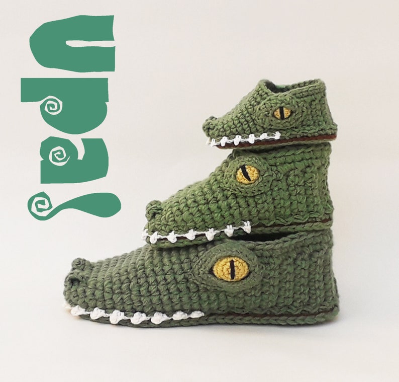 Crocodile Slippers Crochet - Babies & Toddlers Sizes - Etsy