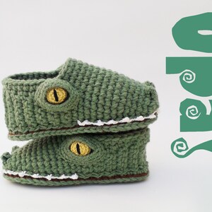 Crocodile Slippers Children Sizes Crochet PDF Pattern - Etsy