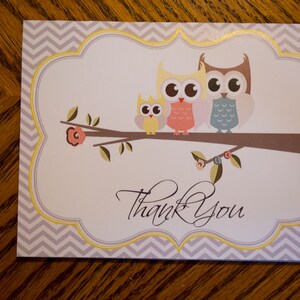 Owl Family Thank You Card Template DIGITAL - Etsy