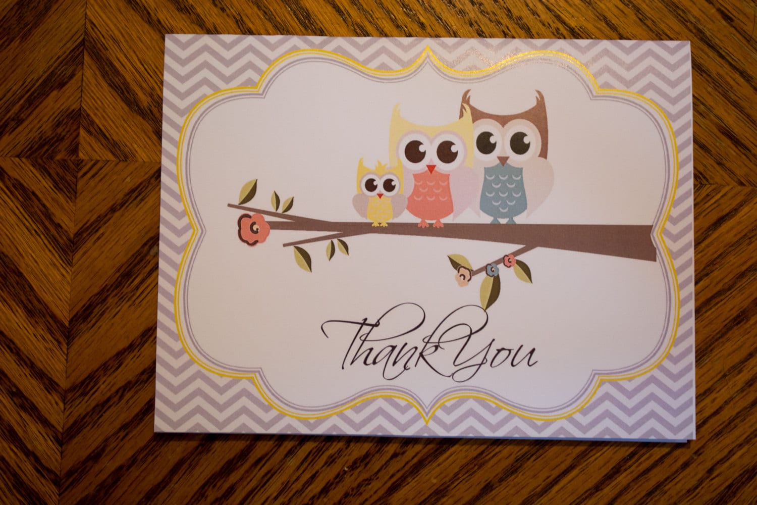 Owl Family Thank You Card Template DIGITAL - Etsy